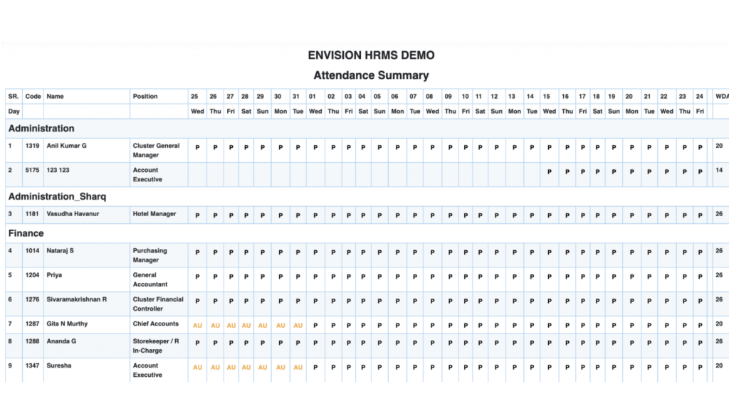 Vacation Management - Envision System